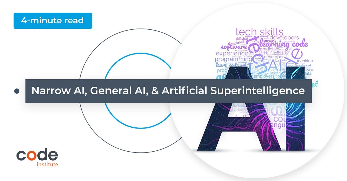 Narrow AI, General AI, and Artificial Superintelligence - Code Institute SE